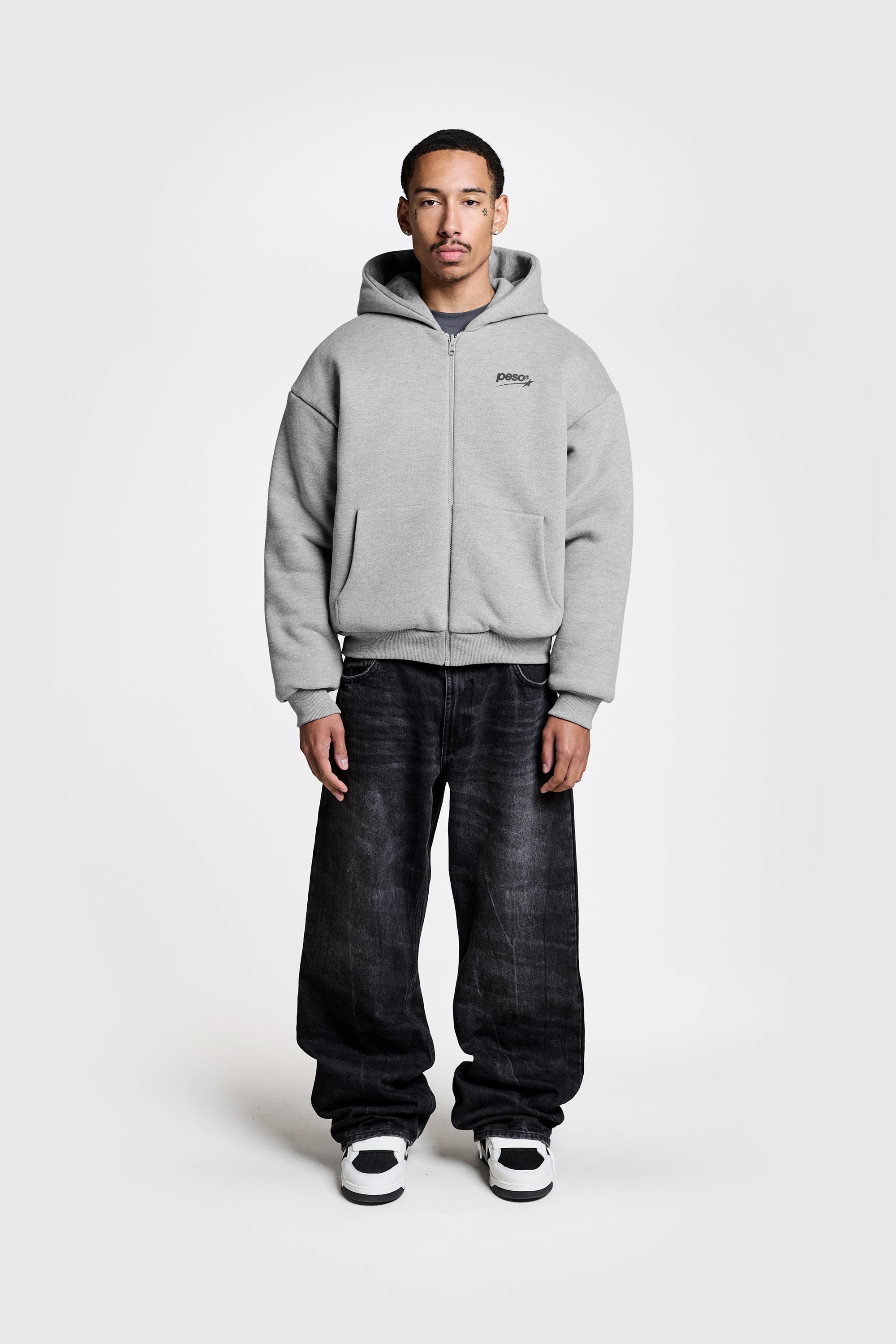 Peso Reversible Padded Jacket Grey Melange – Jetzt online kaufen – PESOCLO